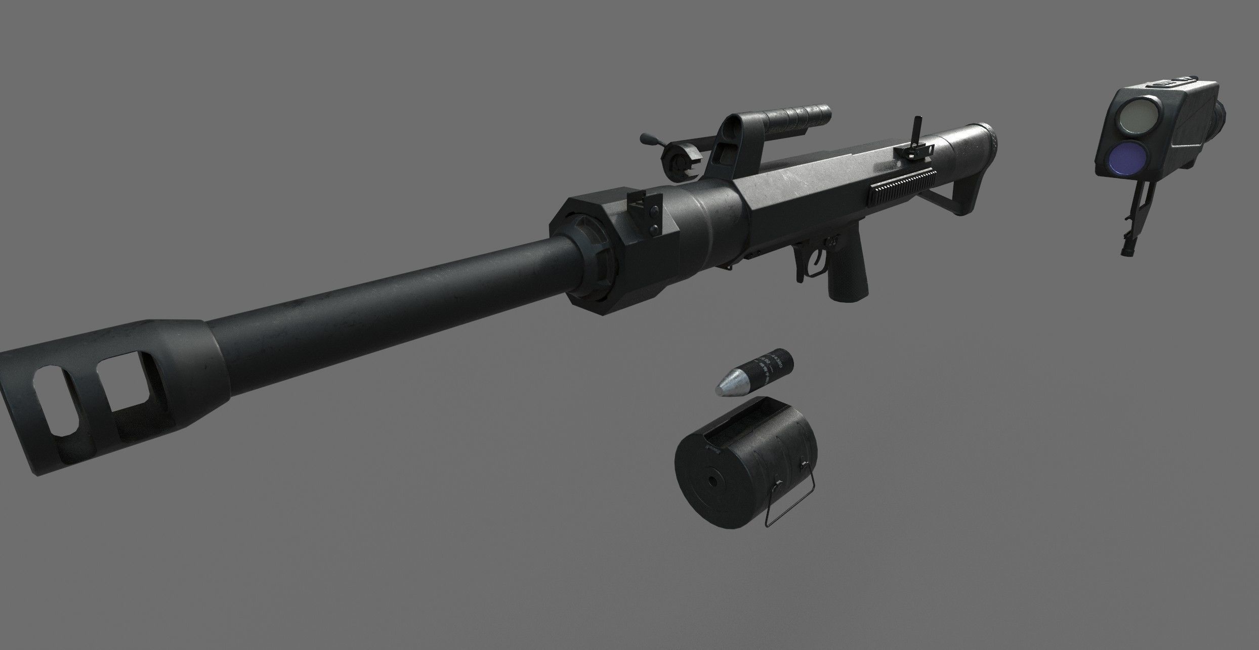 3D model Chinese automatic grenade launcher QLU-11 LG-5 VR / AR / low ...