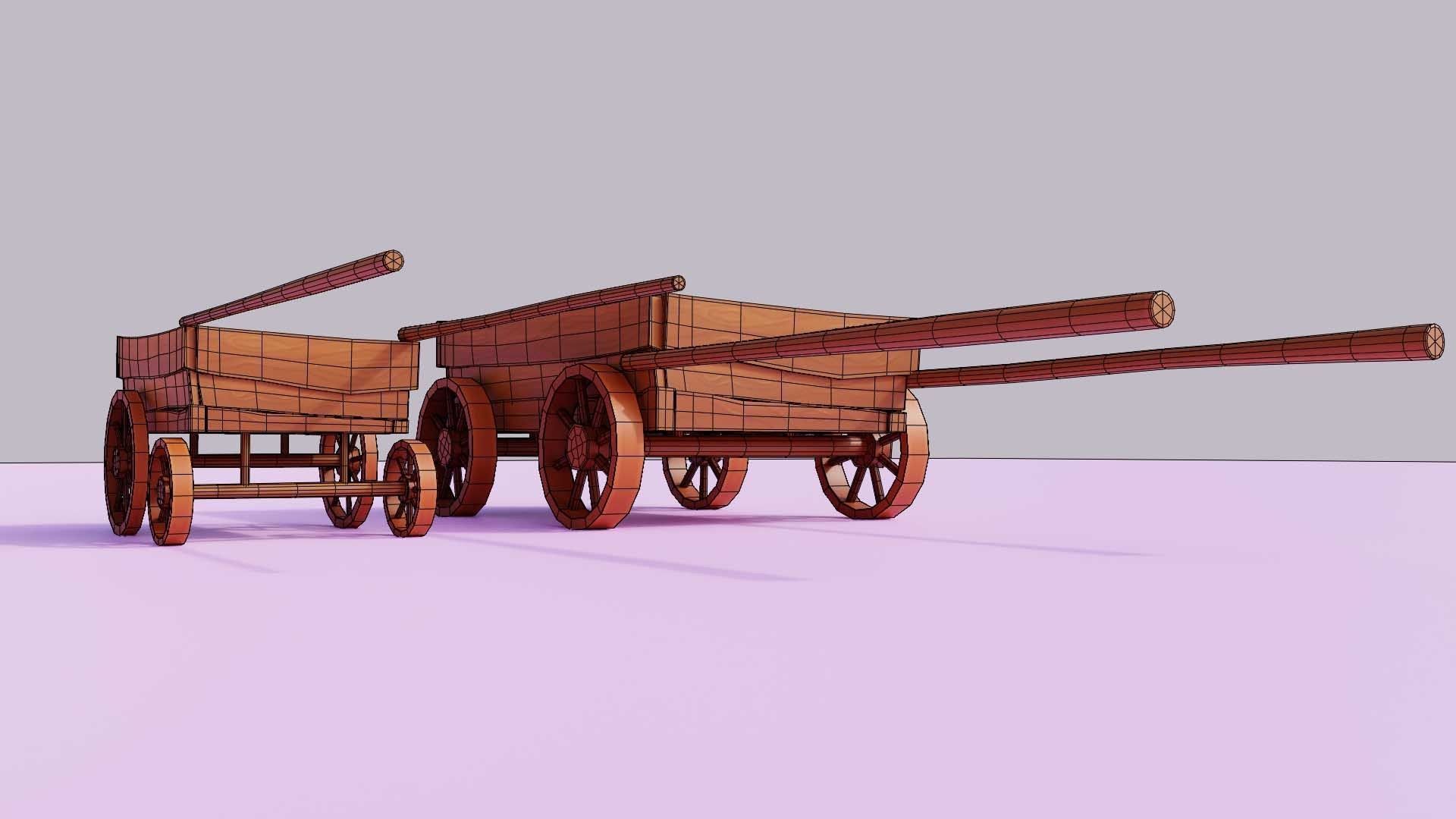 3D model Wain 3D Model For Animation And Game VR / AR / low-poly | CGTrader