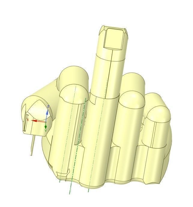 Middle finger sculpture Stinkefinger easy print 3D model 3D printable ...