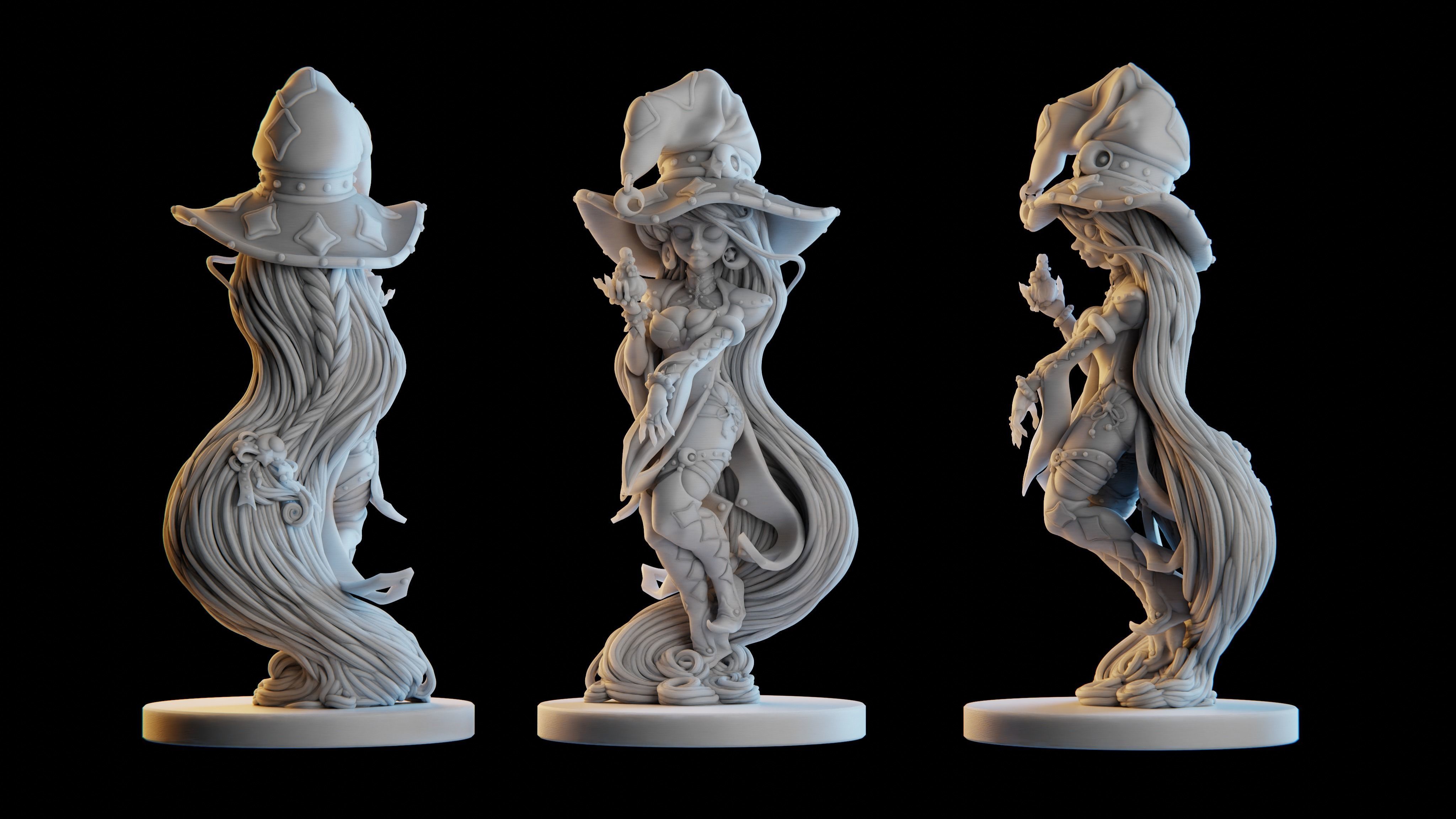 Witch - 3d mini for 3d print 3D model 3D printable | CGTrader