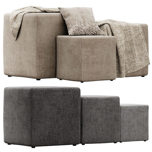 Stack Ottoman Poufs Seatings by Naula 3D model | CGTrader
