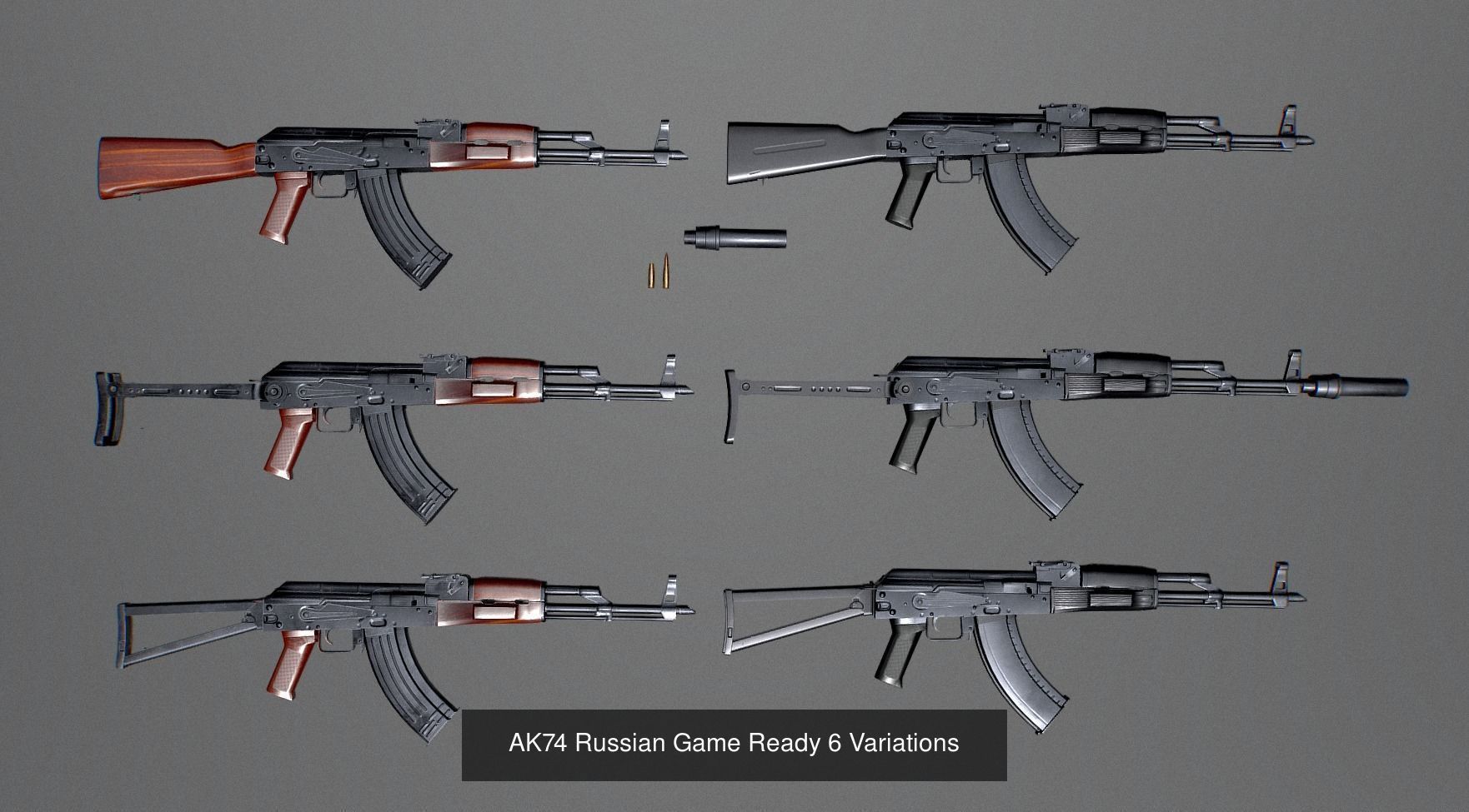 3D Model Collection Russian Rifles and Ammunitions Mega Pack VR / AR ...