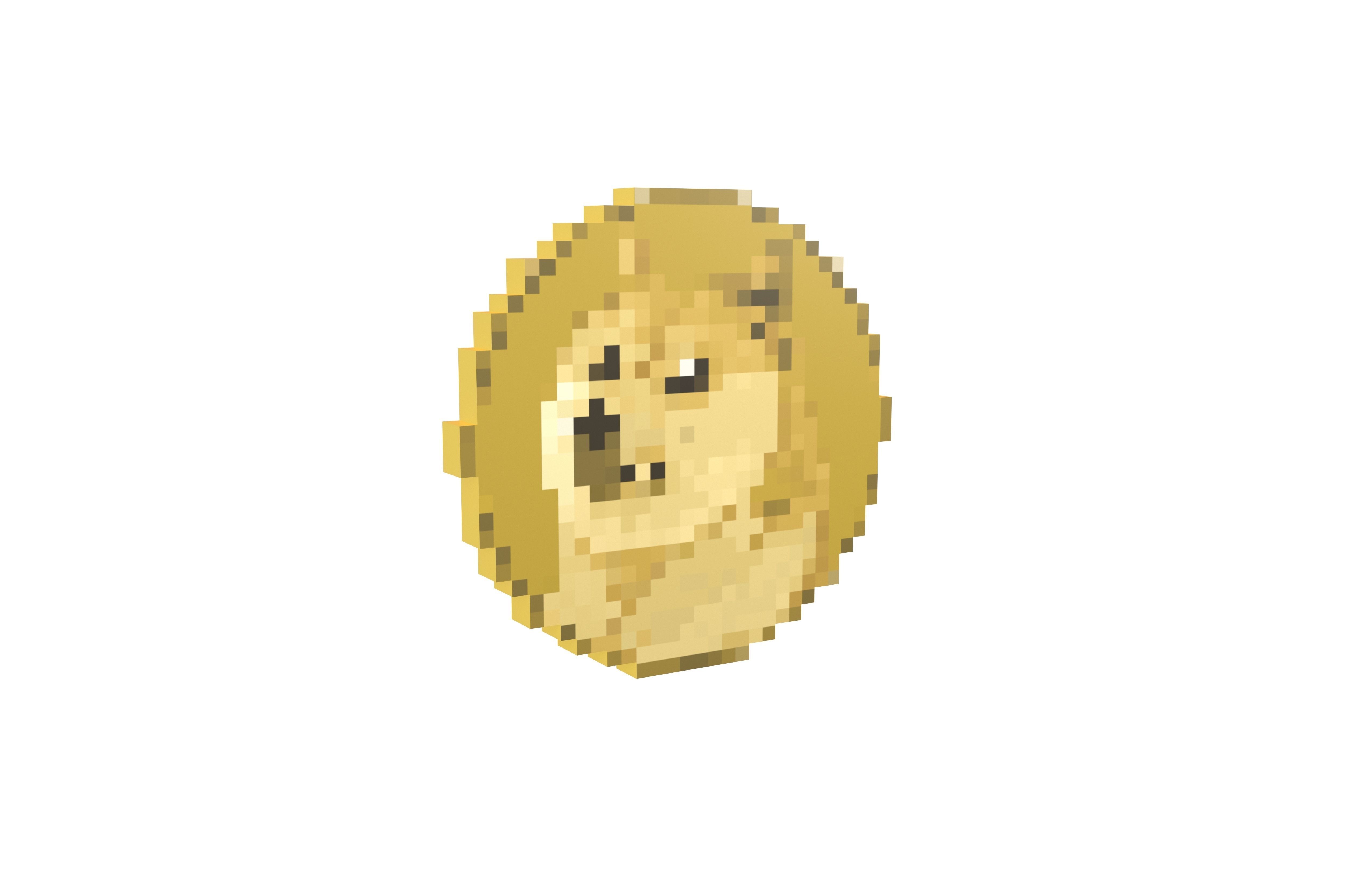 3D model Pixel Dogecoin v1 001 VR / AR / low-poly | CGTrader