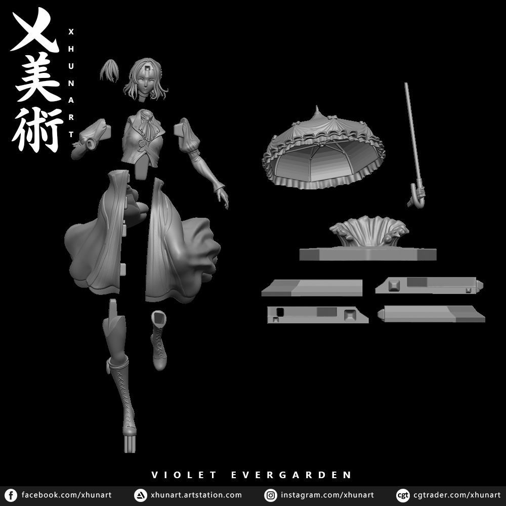 Violet Evergarden STL 3D model 3D printable | CGTrader