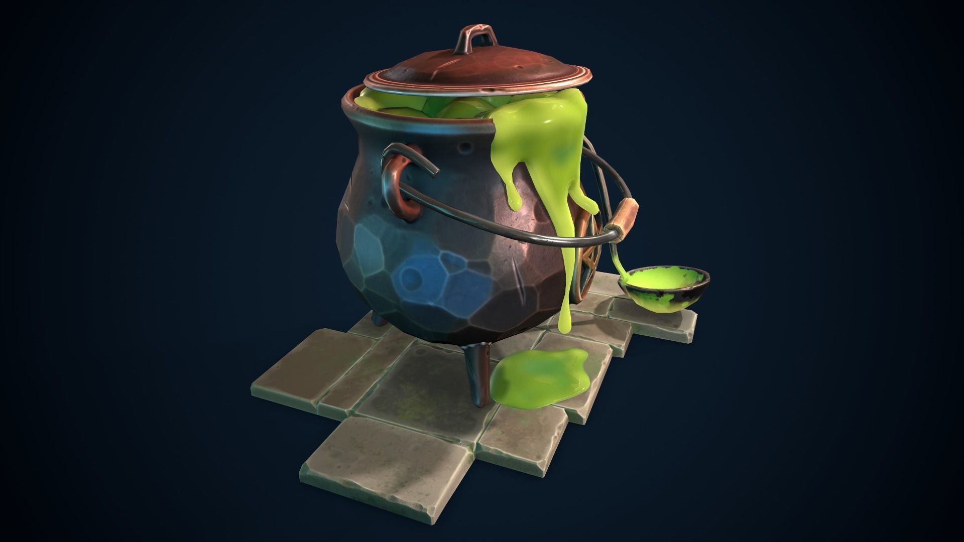 3D model Stylized cauldron VR / AR / low-poly | CGTrader
