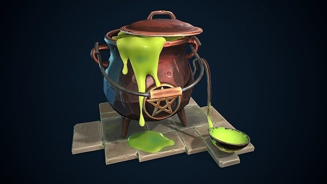 3D model Stylized cauldron VR / AR / low-poly | CGTrader