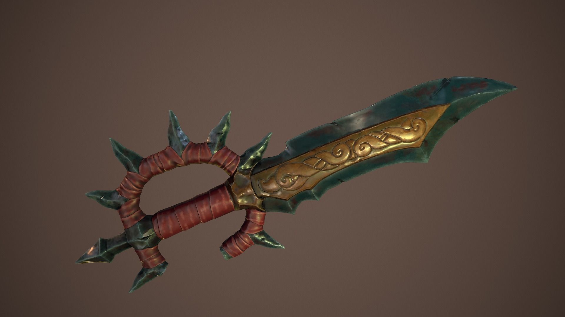 Stylized goblin dagger game ready PBR low-poly free VR / AR / low-poly ...