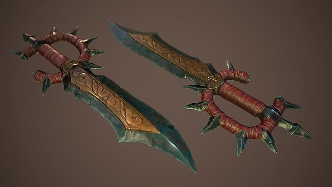 Stylized goblin dagger game ready PBR low-poly free VR / AR / low-poly ...