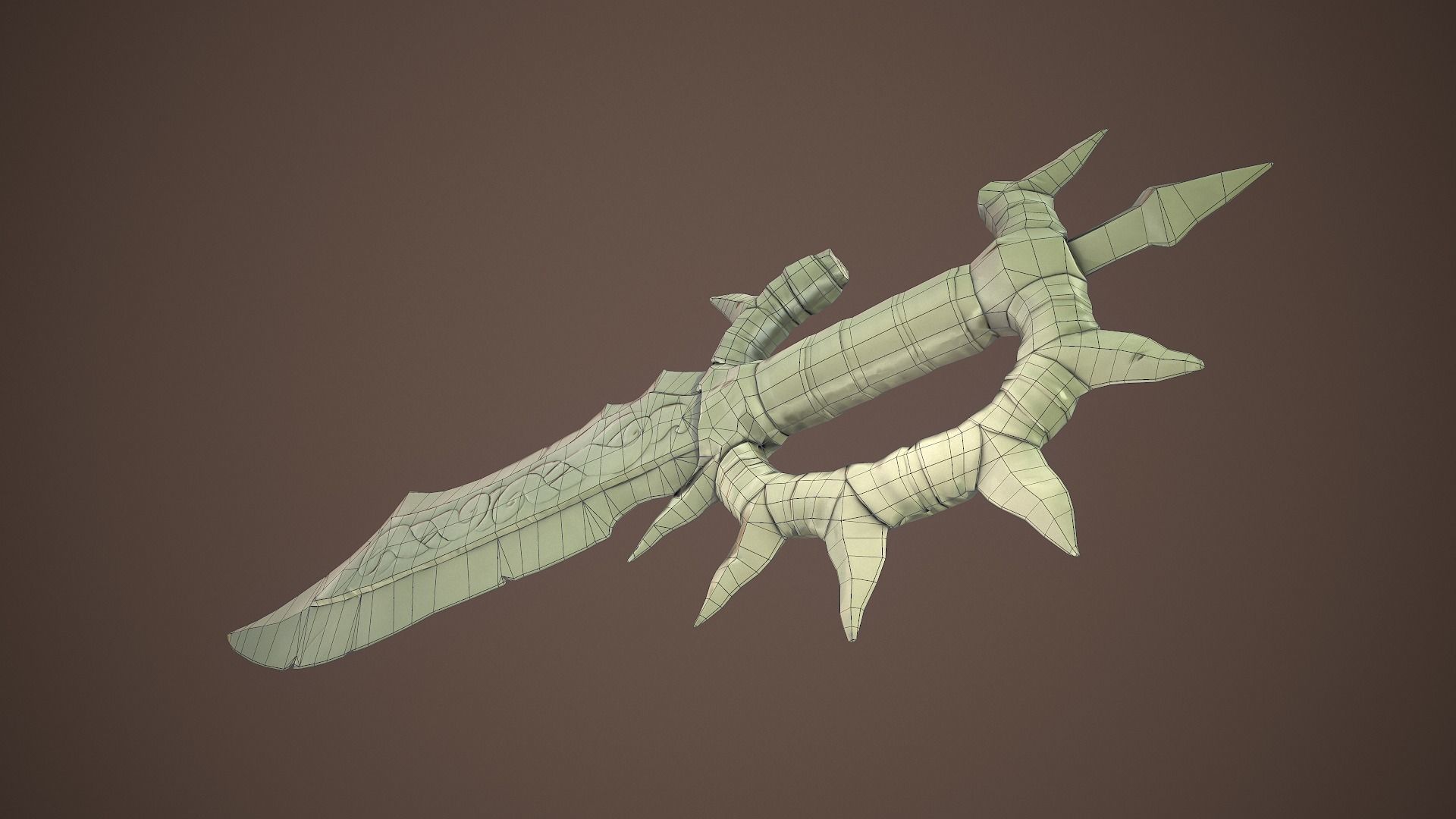 Stylized goblin dagger game ready PBR low-poly free VR / AR / low-poly ...