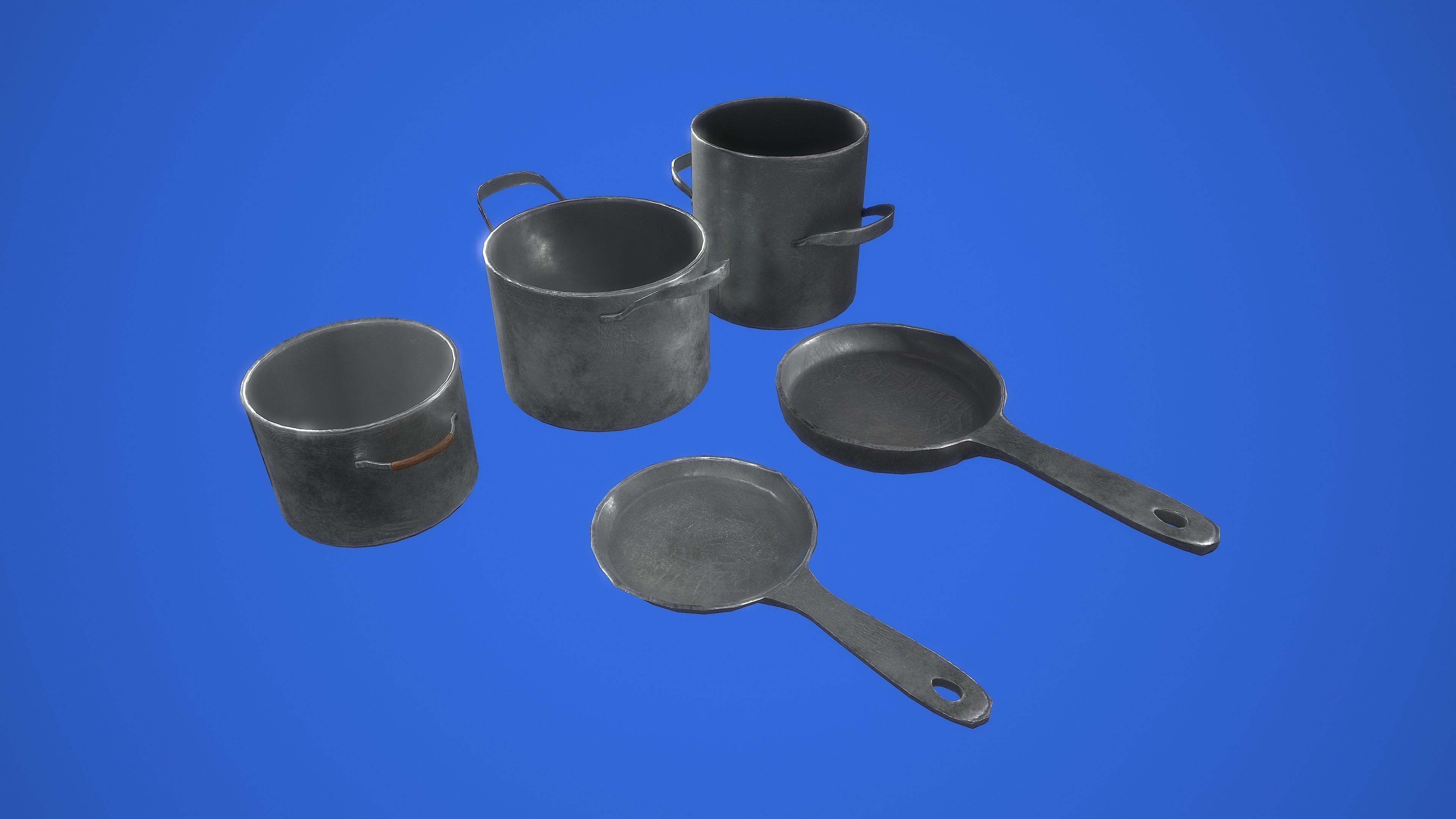 3D model Kitchen Pans Collection - 1 VR / AR / low-poly | CGTrader