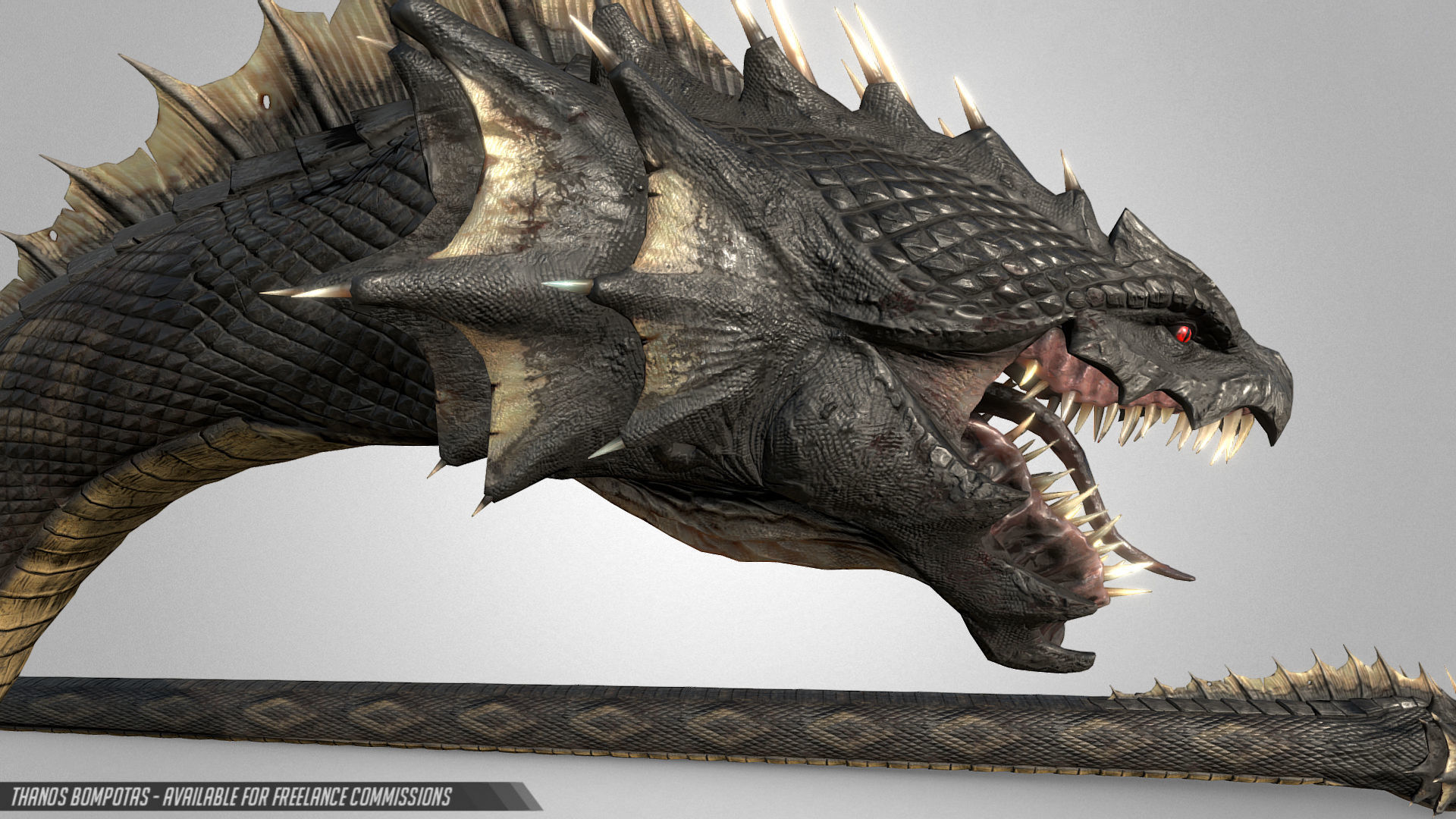 3D model Snake dragon VR / AR / low-poly | CGTrader