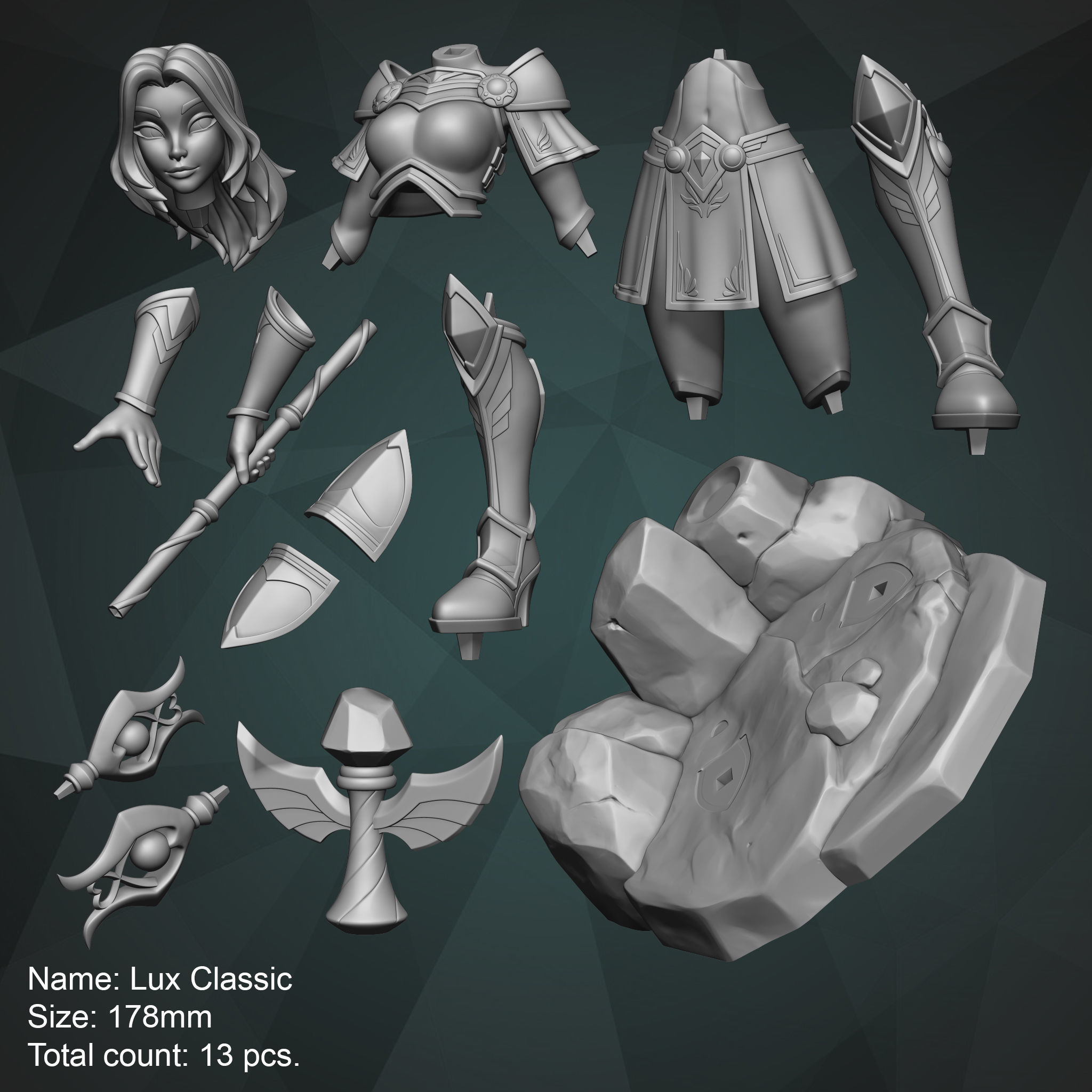 League of Legends Lux Classic Skin 3D model 3D printable | CGTrader