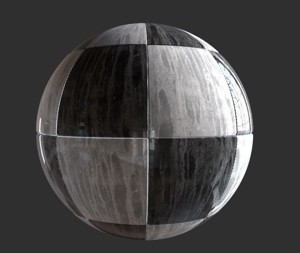 Black and white checker Marble tillable PBR texture Texture | CGTrader