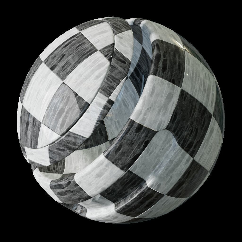 Black and white checker Marble tillable PBR texture Texture | CGTrader