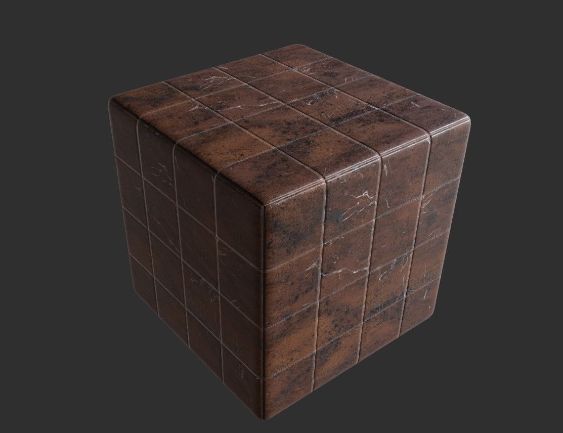 Pbr material of red old tiles Texture | CGTrader