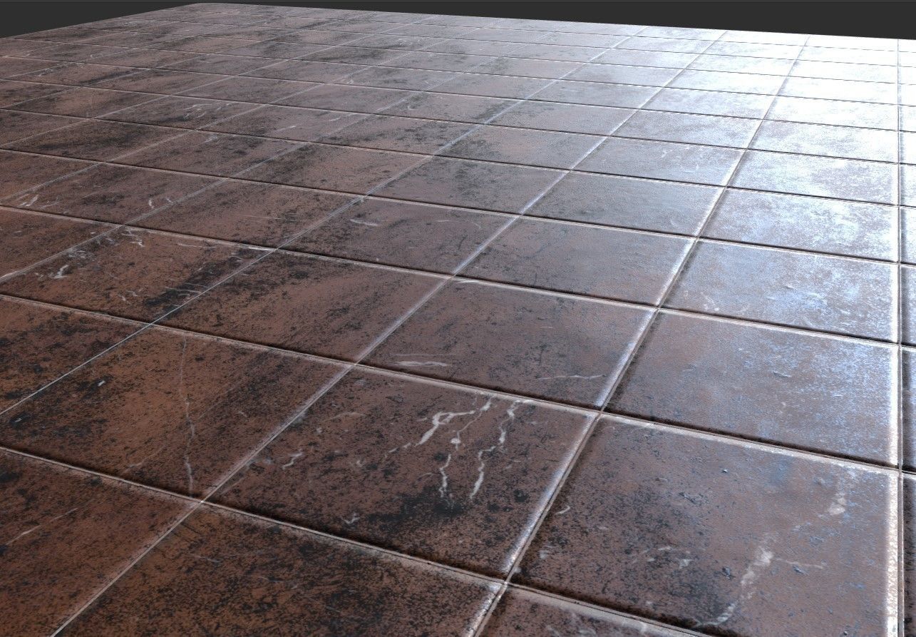 Pbr material of red old tiles Texture | CGTrader