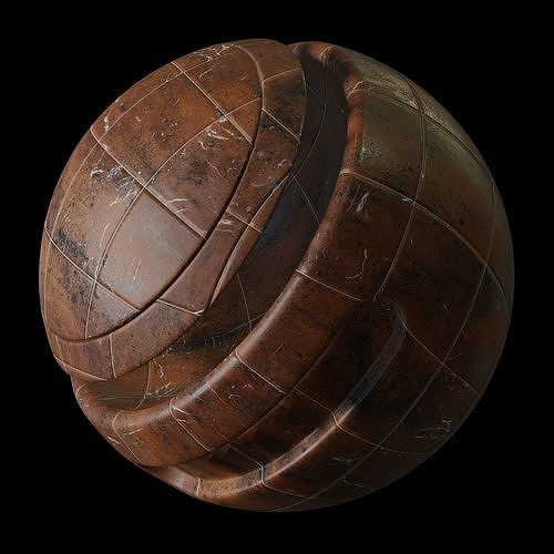 Pbr material of red old tiles Texture | CGTrader