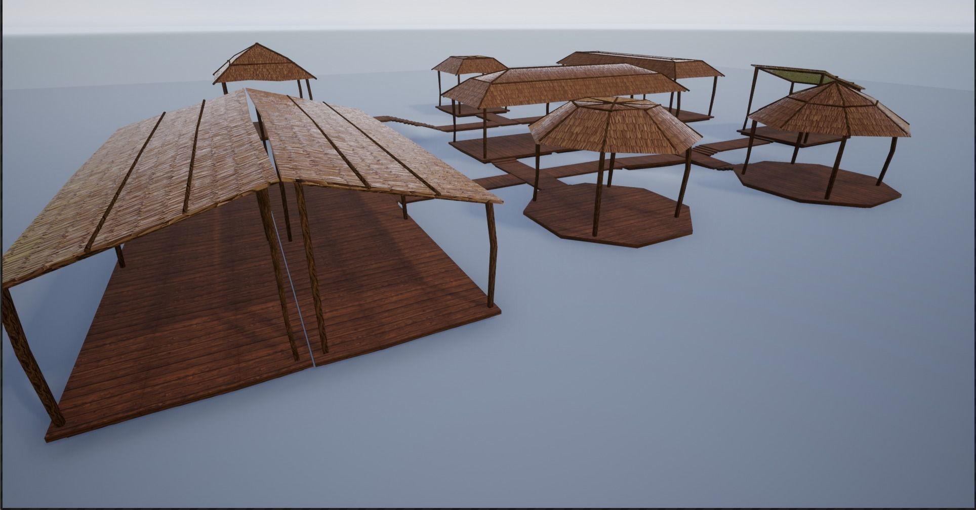 3D model Lowpoly Stylized Wooden Huts-Shacks-Sheds VR / AR / low-poly ...