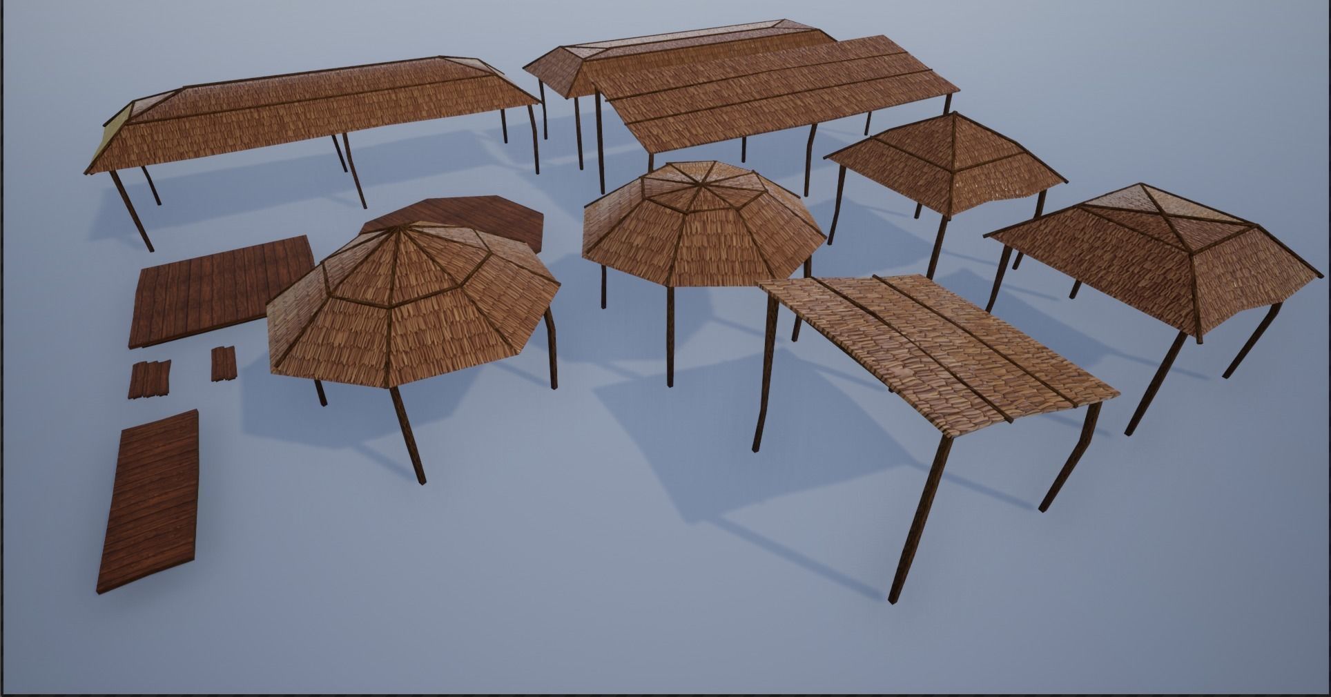 3D model Lowpoly Stylized Wooden Huts-Shacks-Sheds VR / AR / low-poly ...