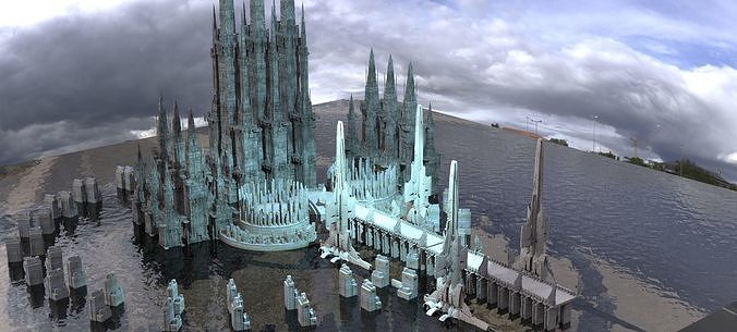 Ancient Ice ruins Kit bash 3D model | CGTrader