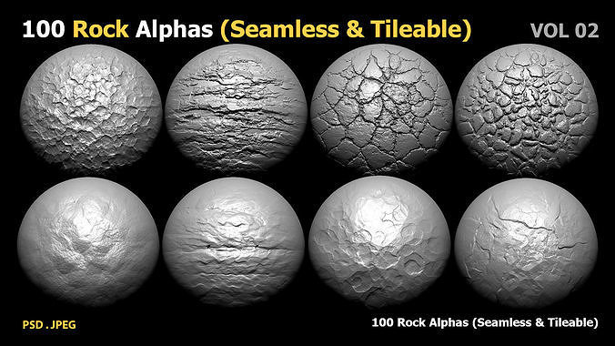 100 Rock Alphas Seamless - Tileable 3D model | CGTrader