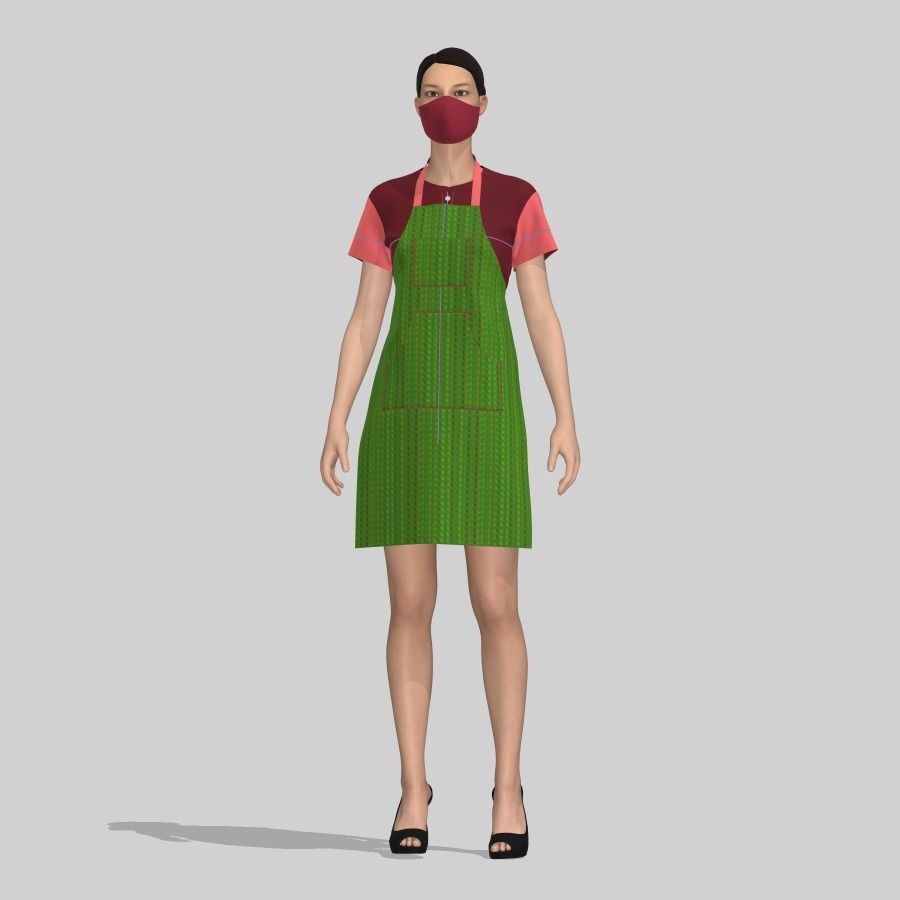 apron 3D model animated | CGTrader