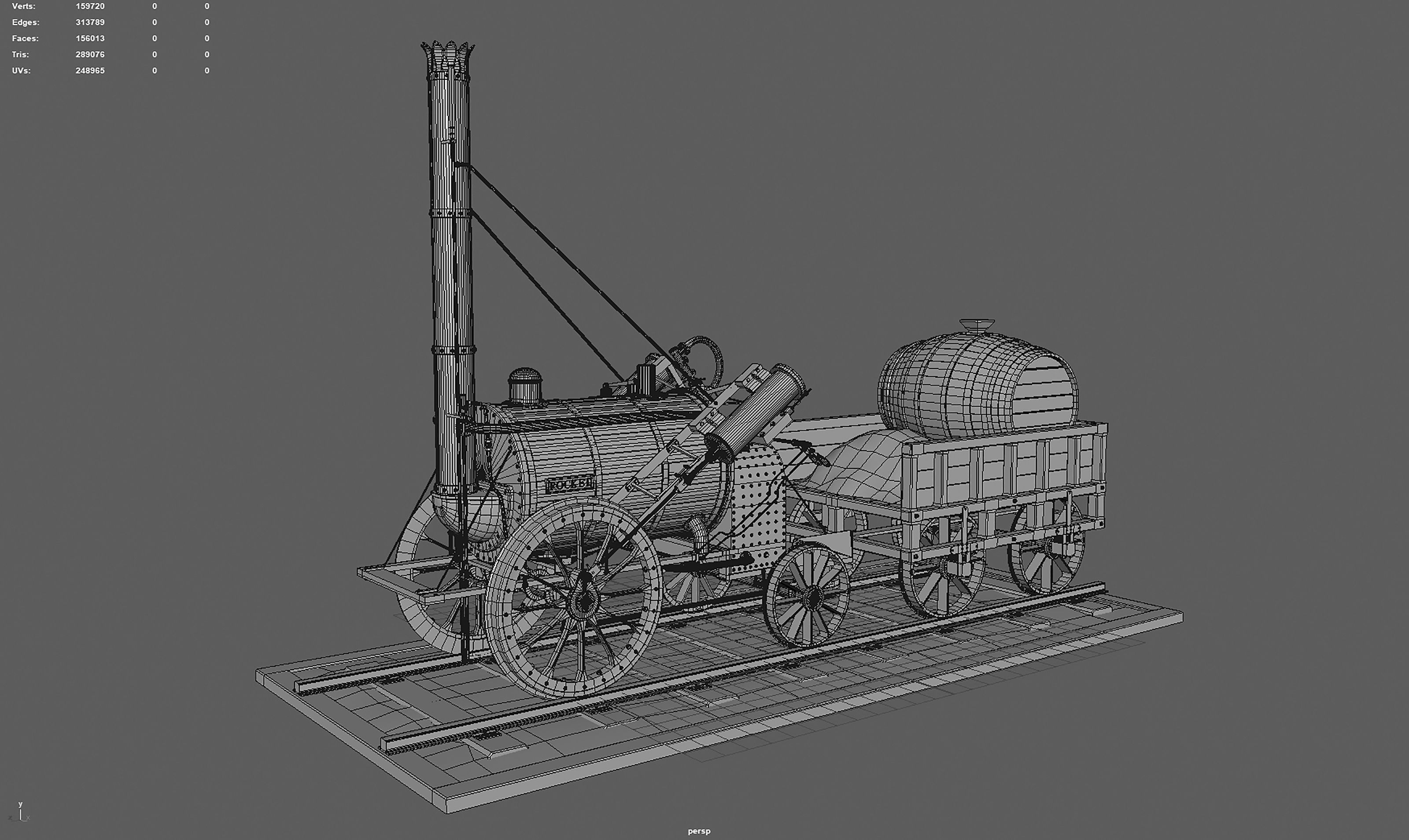 Rocket Steam Locomotive 3D model | CGTrader