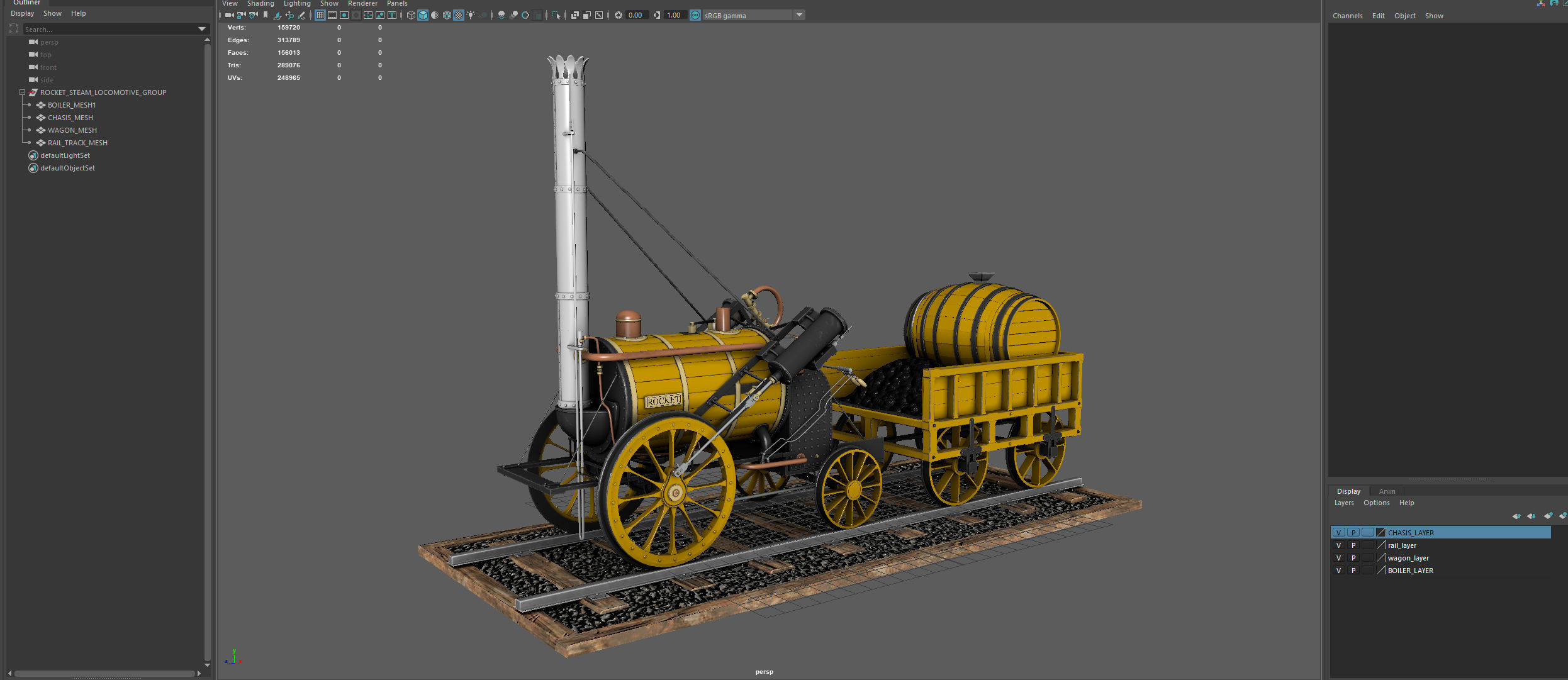 Rocket Steam Locomotive 3D model | CGTrader