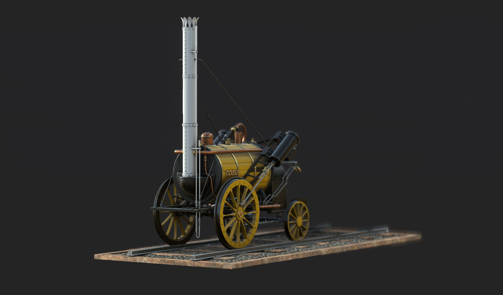 Rocket Steam Locomotive 3D model | CGTrader