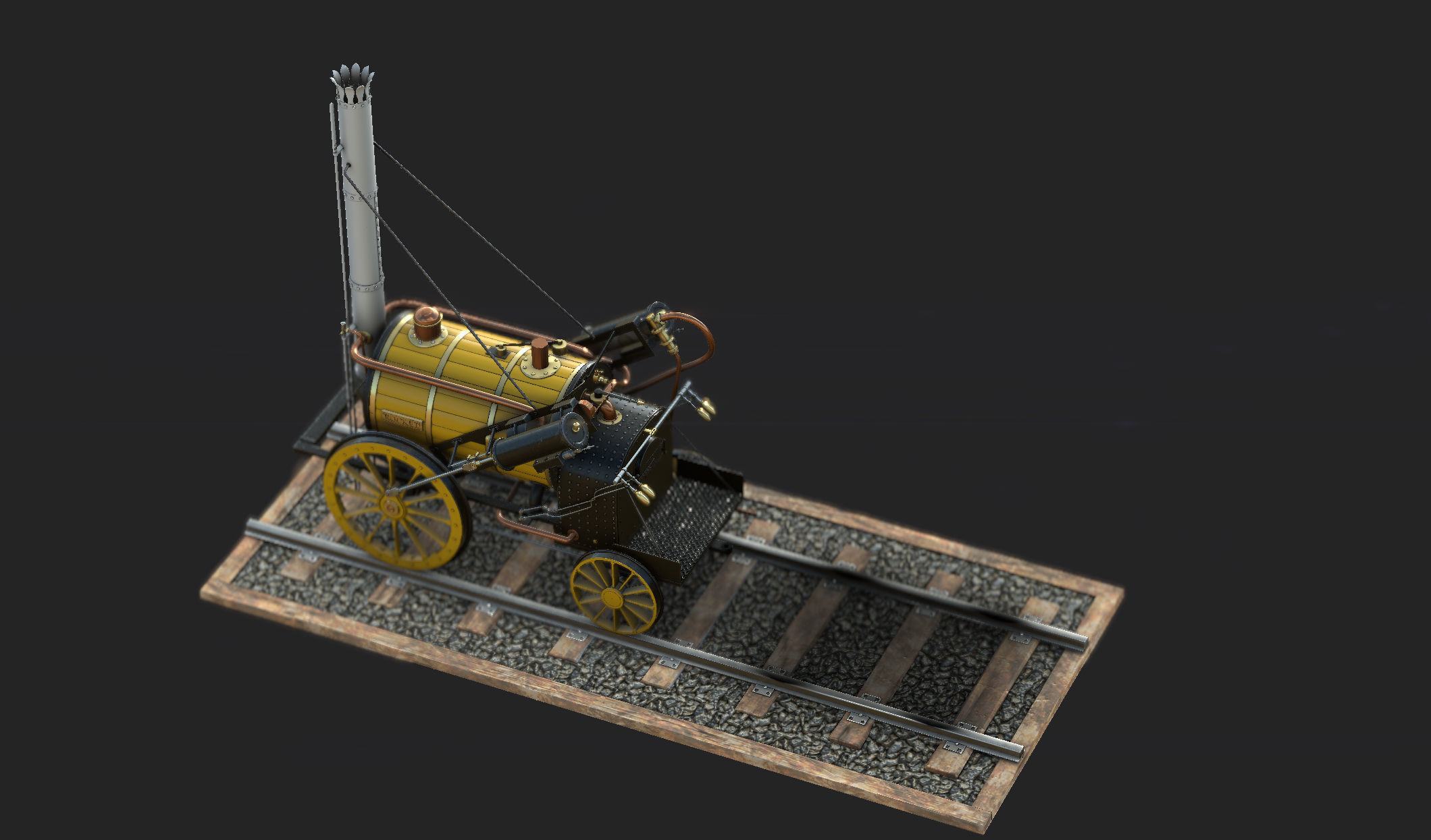 Rocket Steam Locomotive 3D model | CGTrader