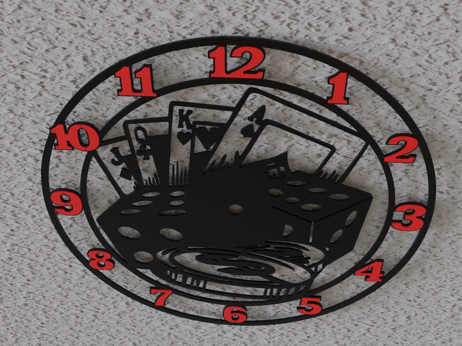 casino wall clock 3D model 3D printable | CGTrader