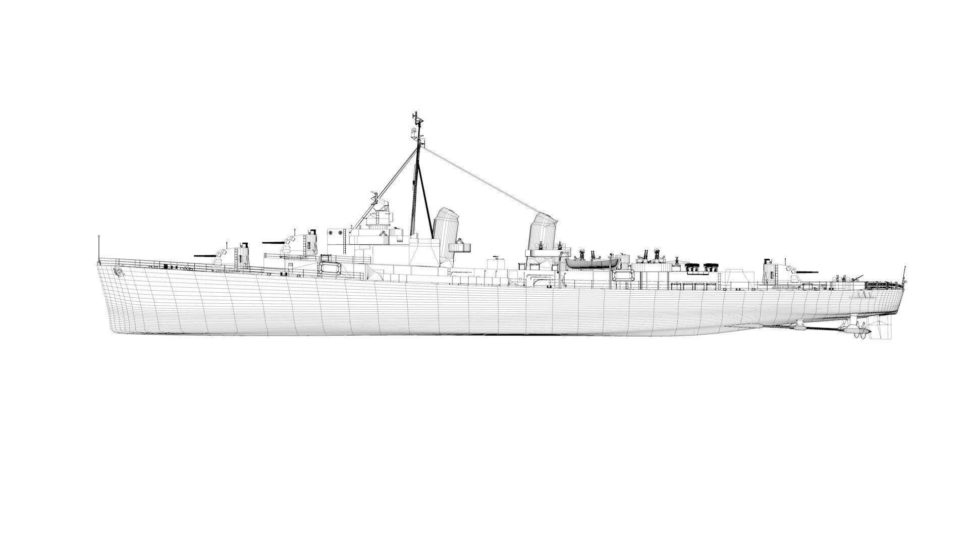 Robert H Smith Class Destroyer Minelayer 3D model rigged | CGTrader