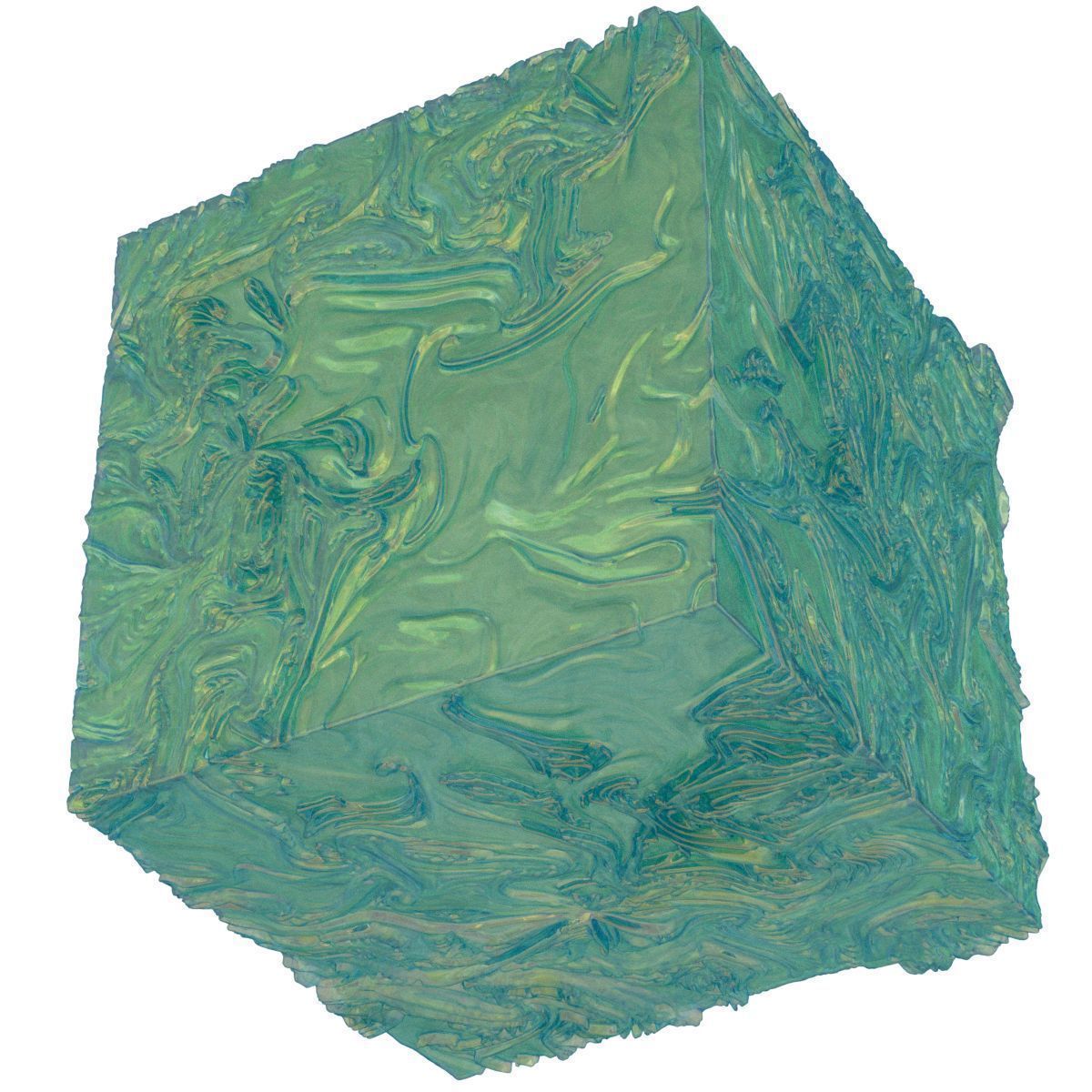 Disdained cube with swirls 3D model | CGTrader