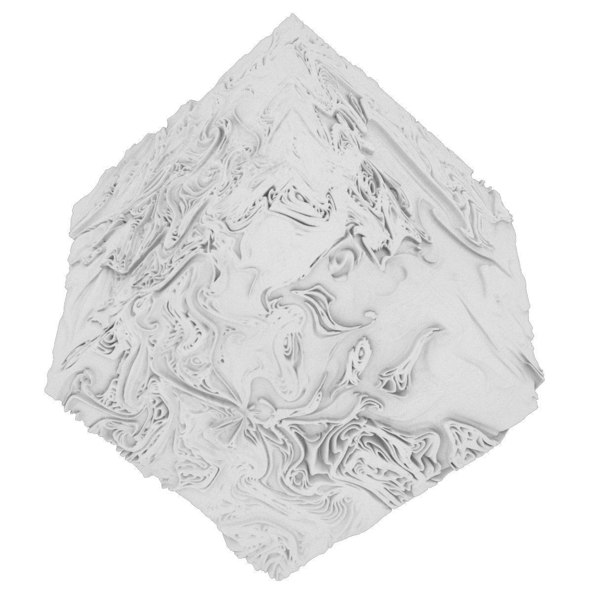 Disdained cube with swirls 3D model | CGTrader