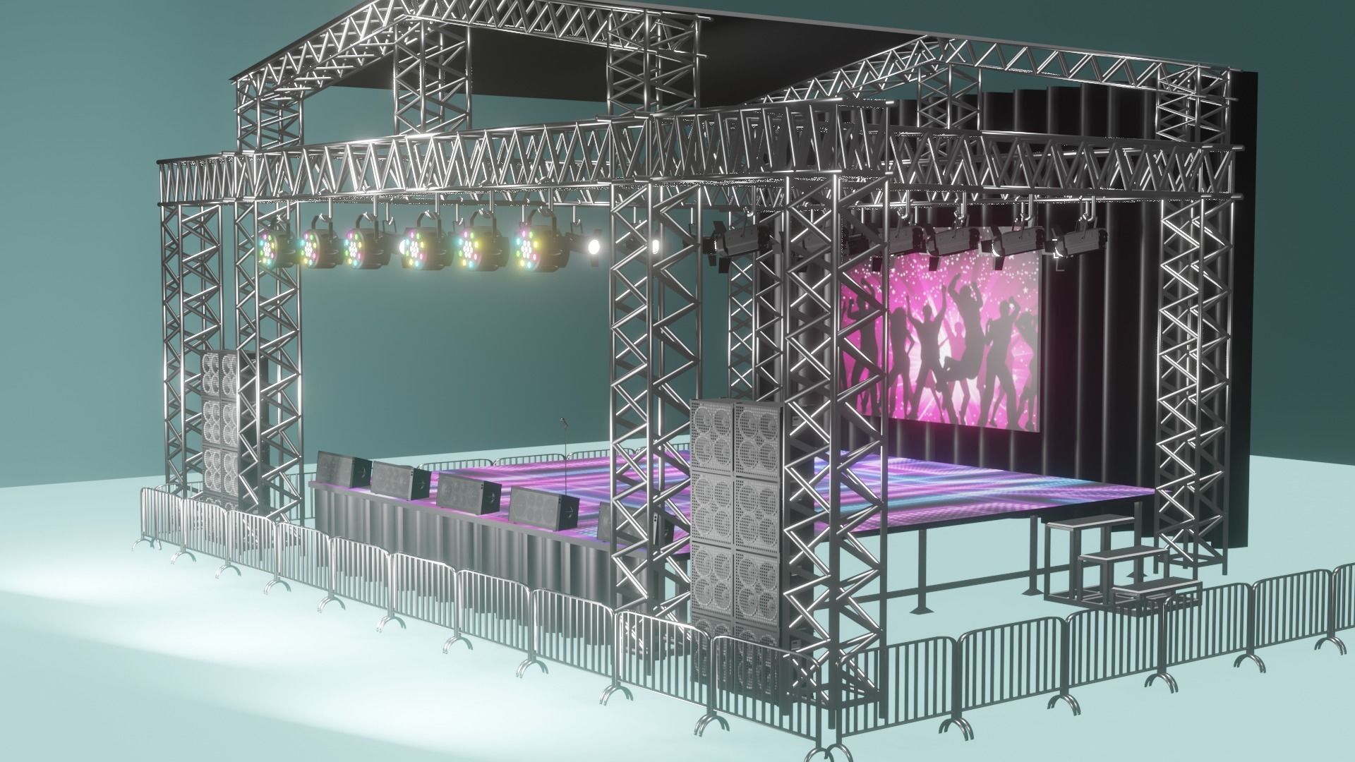 stage concert 3D model 3D model | CGTrader