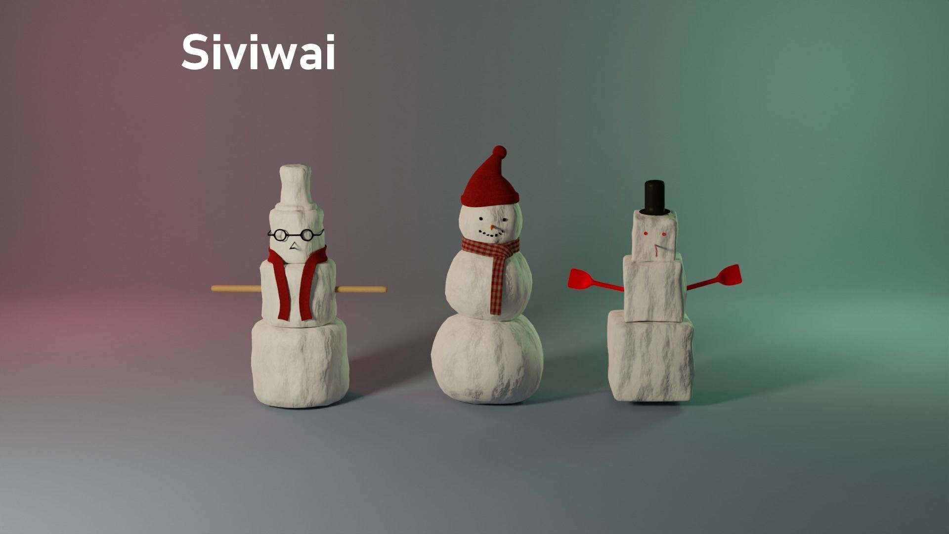 3D model Snowmen VR / AR / low-poly | CGTrader