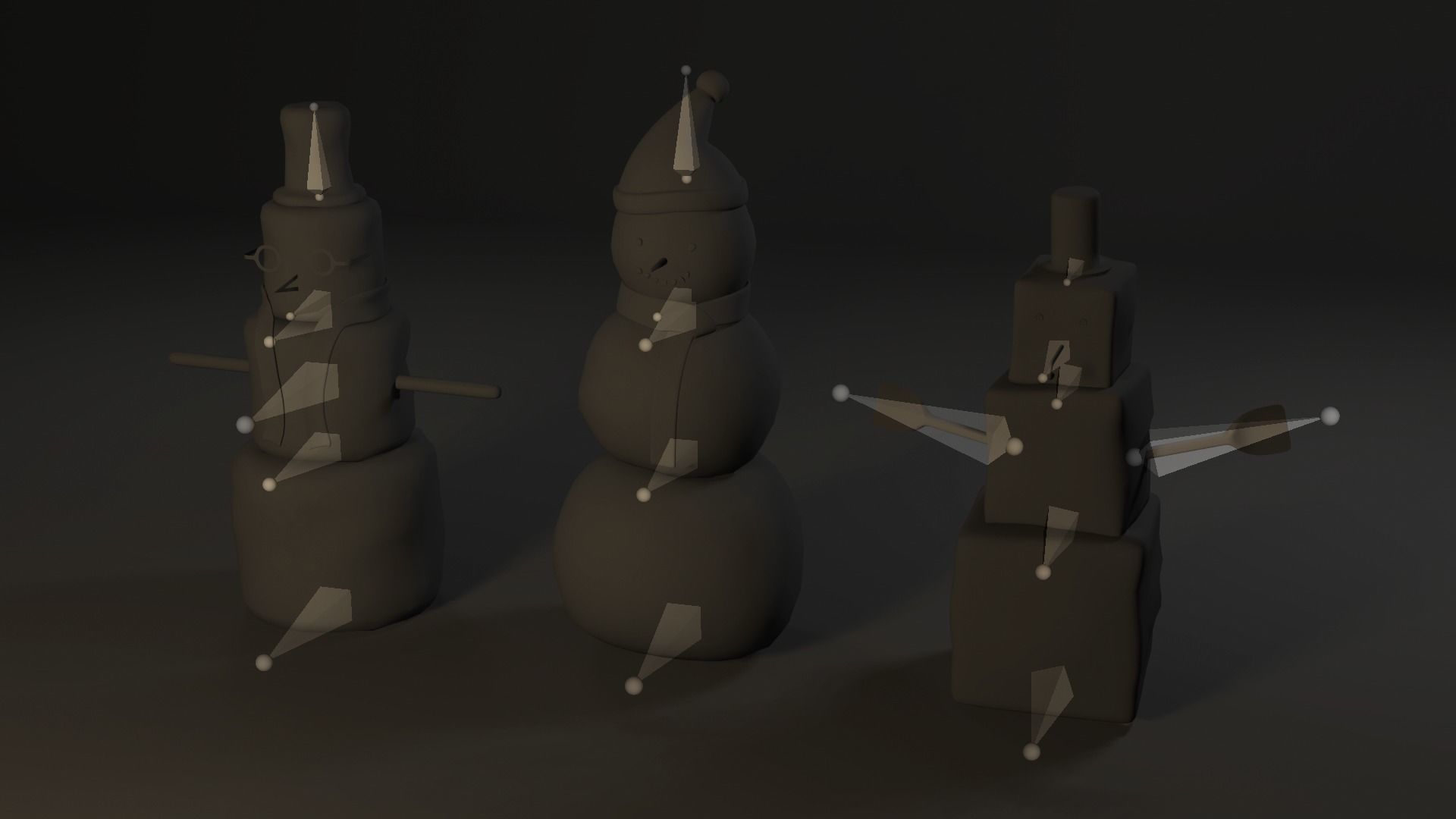 3D model Snowmen VR / AR / low-poly | CGTrader