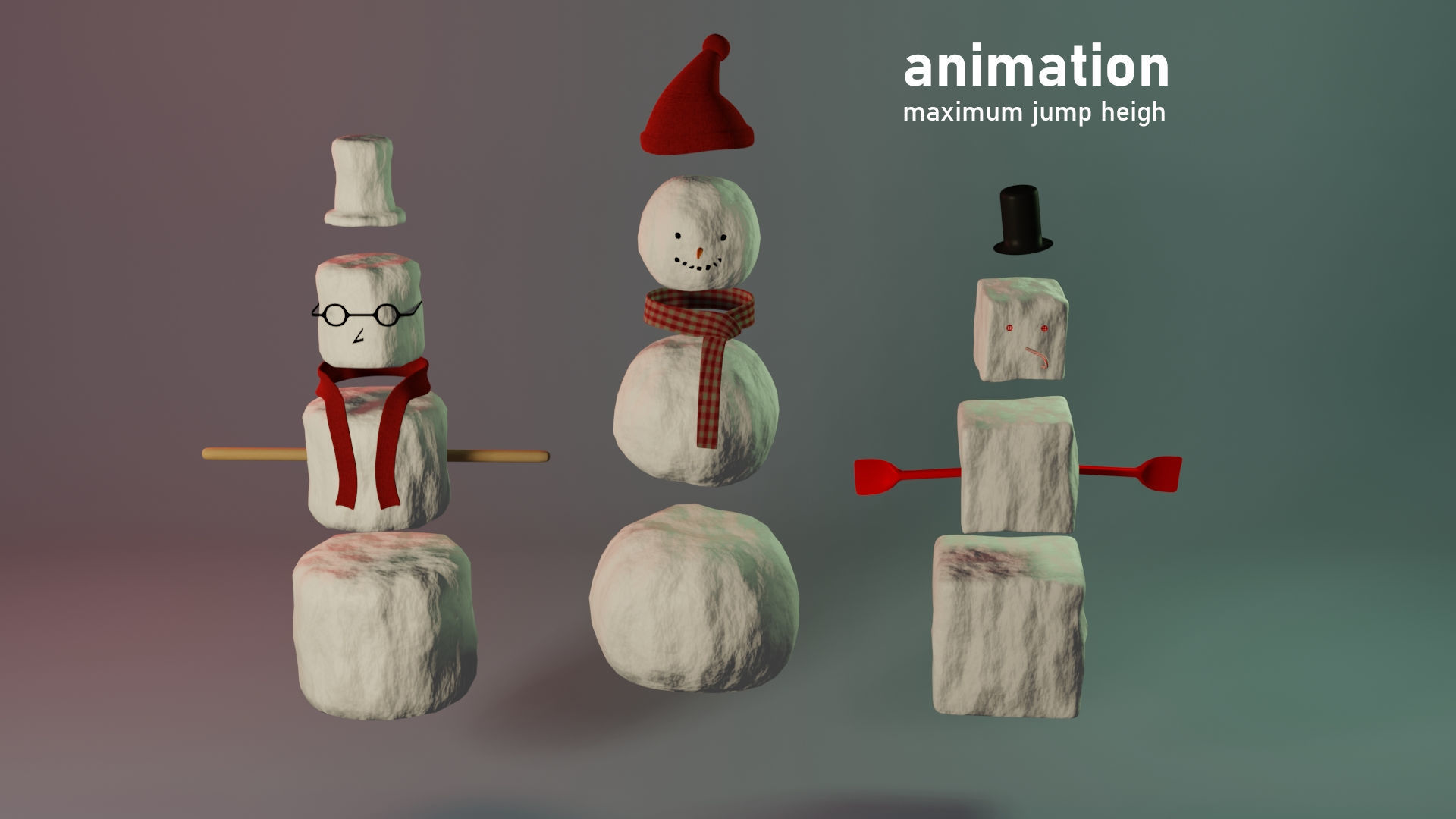 3D model Snowmen VR / AR / low-poly | CGTrader