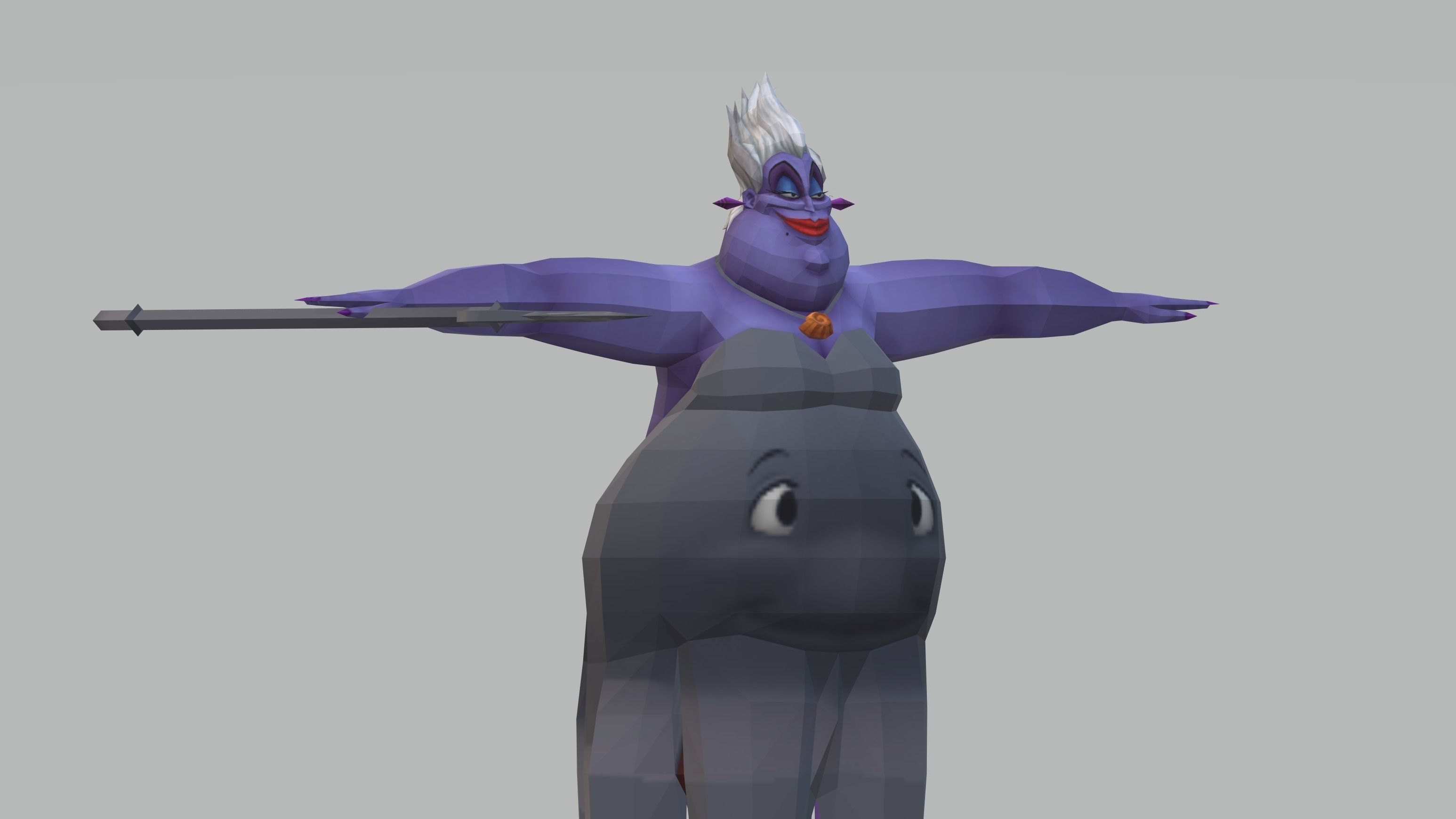 3D model Ursula from The Little Mermaid 3D print model Low-poly 3D ...