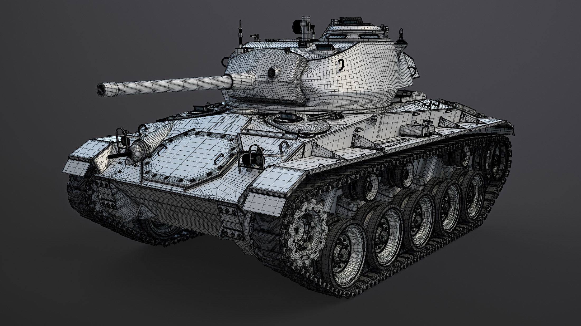 M24 Chaffee Light Tank High-Poly 3D model | CGTrader