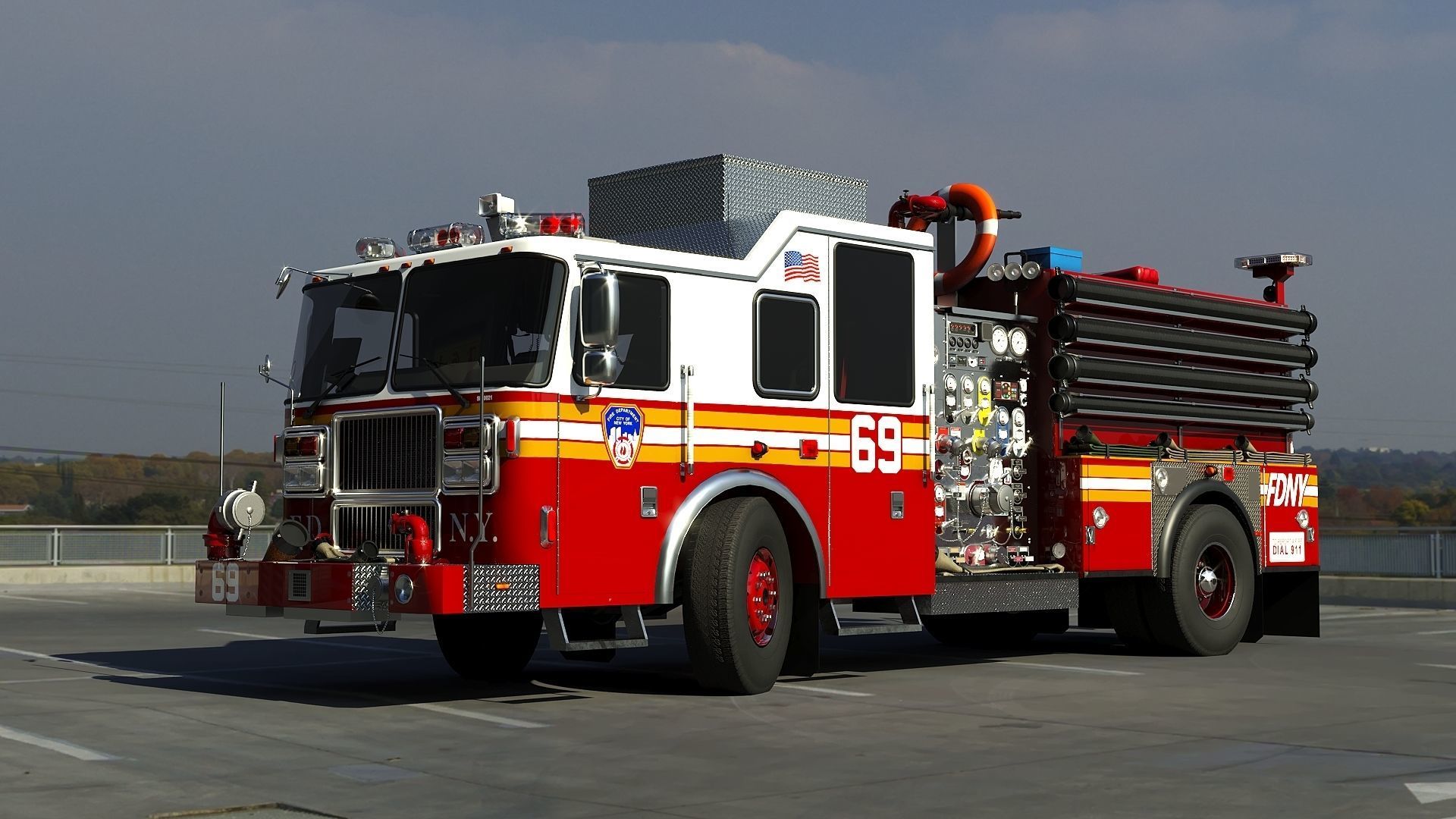 3D model Fire Truck FDNY Engine with Interior VR / AR / low-poly | CGTrader