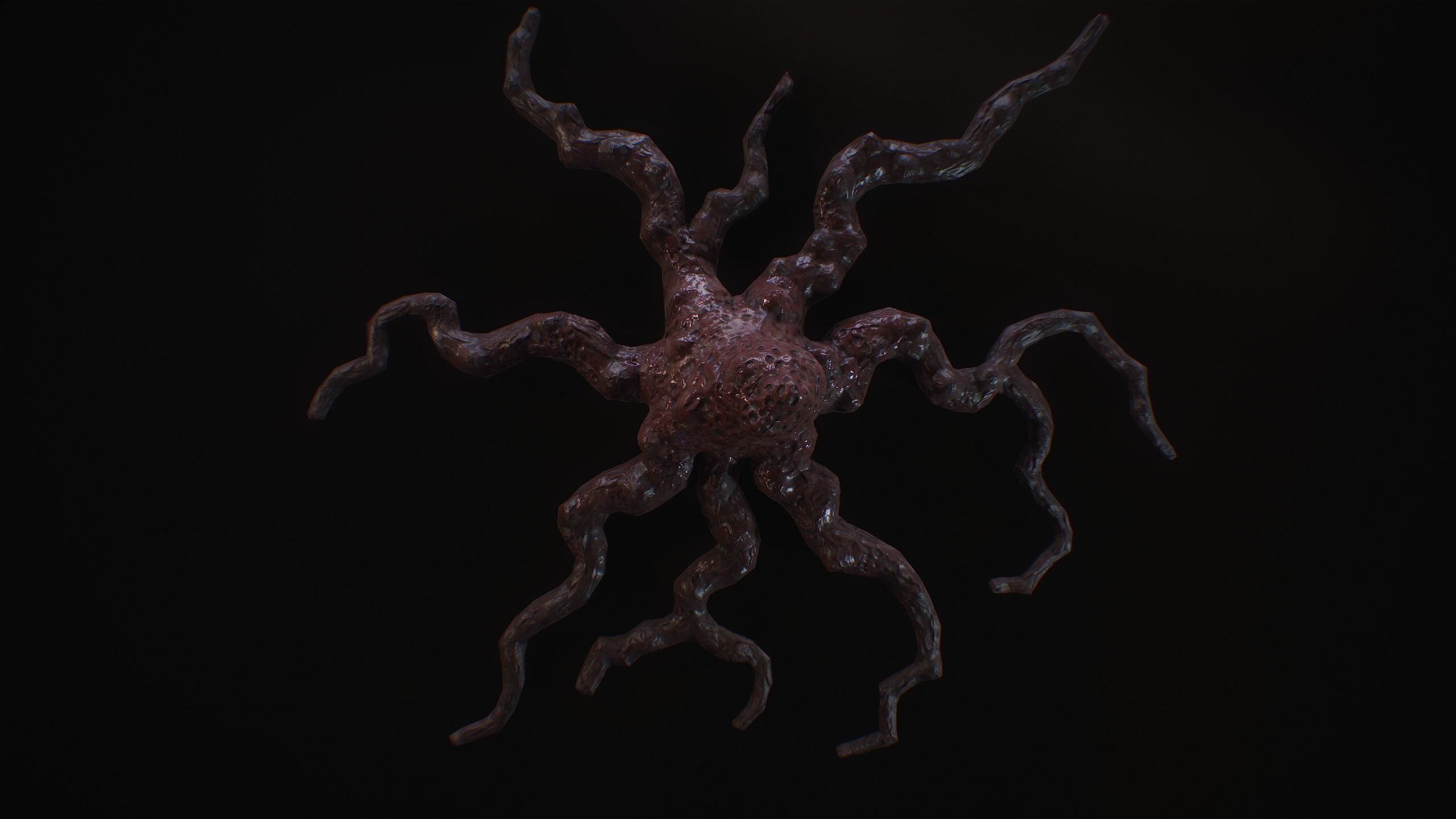 3D model Alien biomass corruption plant lowpoly with PBR VR / AR / low ...