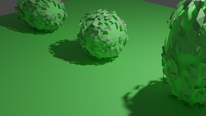 Low poly bush three paper balls 3D model | CGTrader