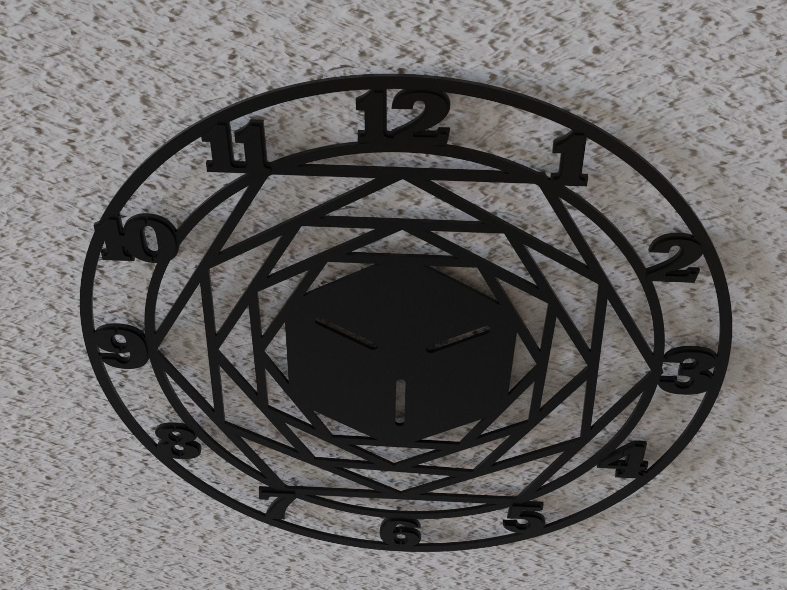 hexagon shape wall clock 3D model 3D printable | CGTrader