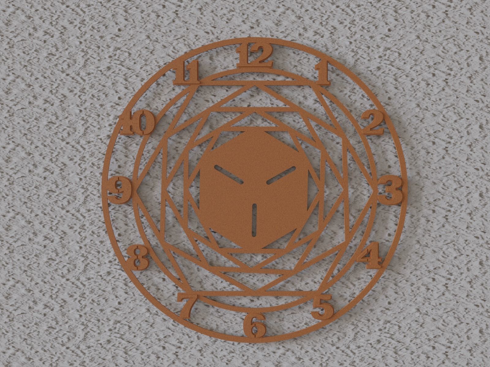 hexagon shape wall clock 3D model 3D printable | CGTrader
