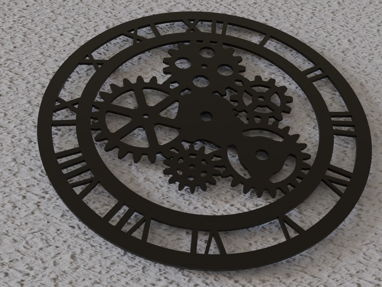gear 3 wall clock 3D model 3D printable | CGTrader
