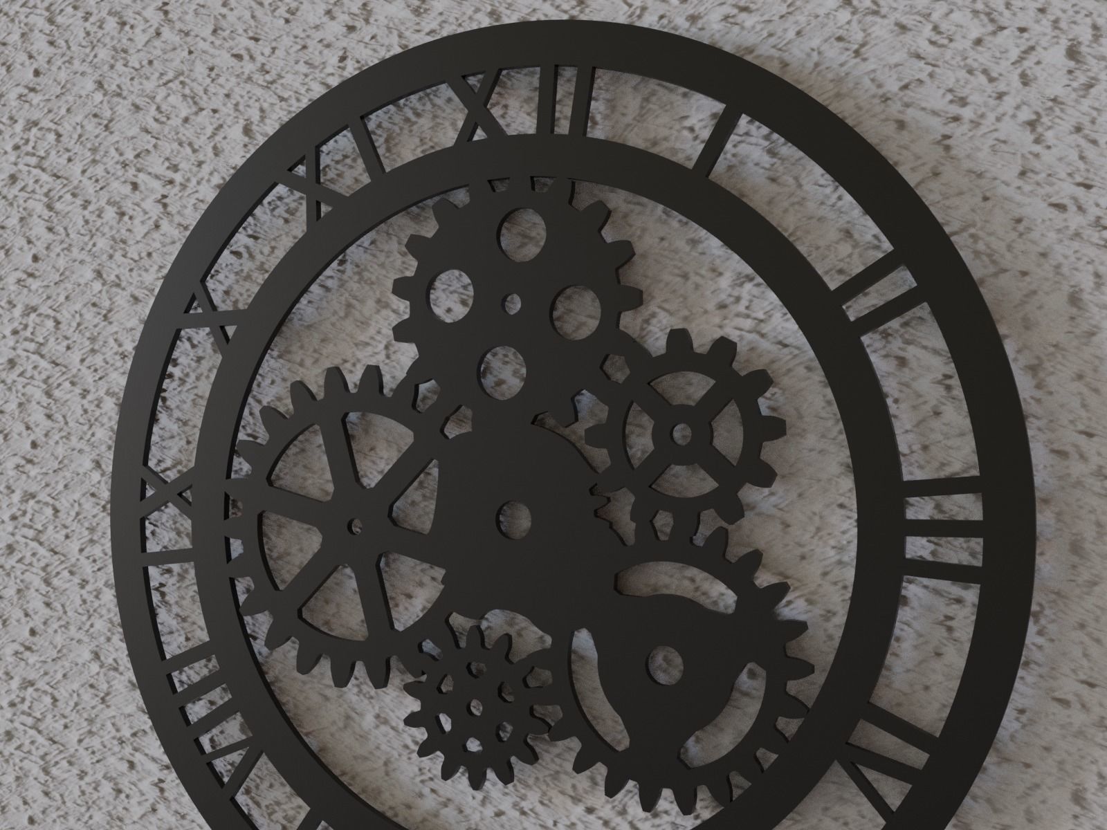 gear 3 wall clock 3D model 3D printable | CGTrader