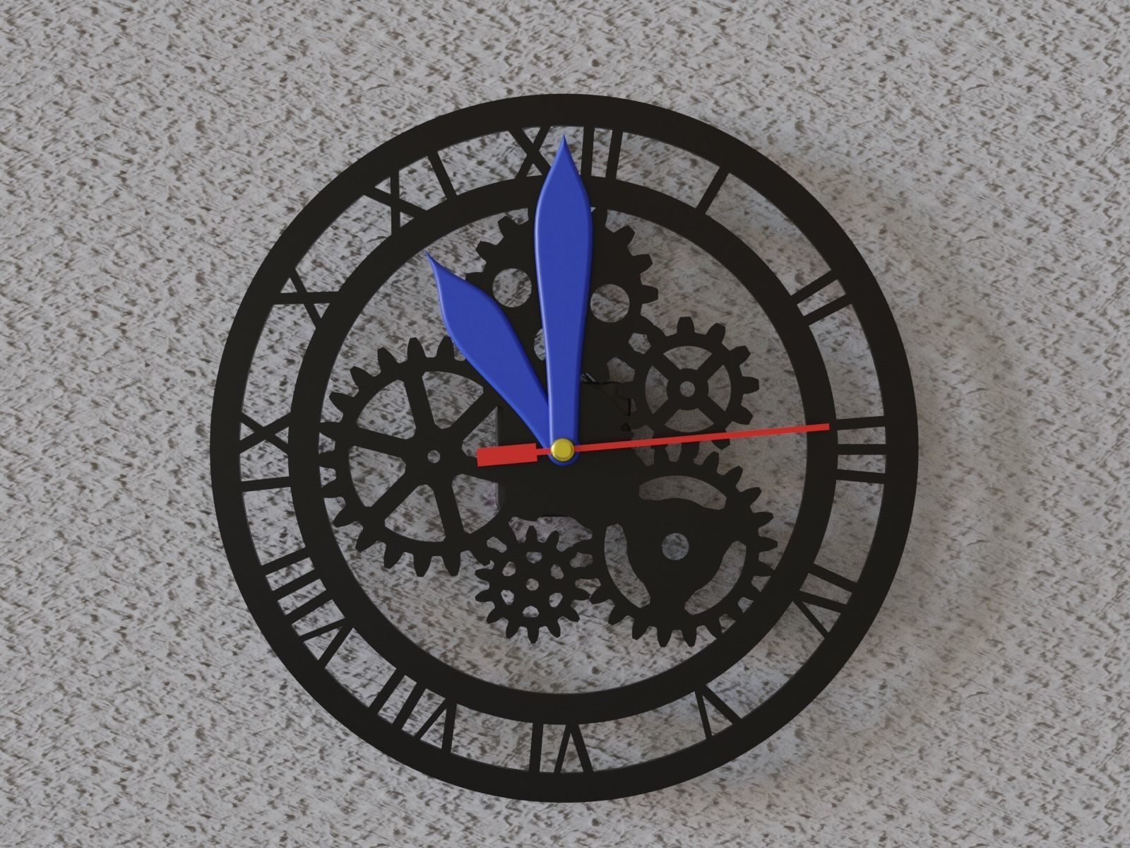 gear 3 wall clock 3D model 3D printable | CGTrader