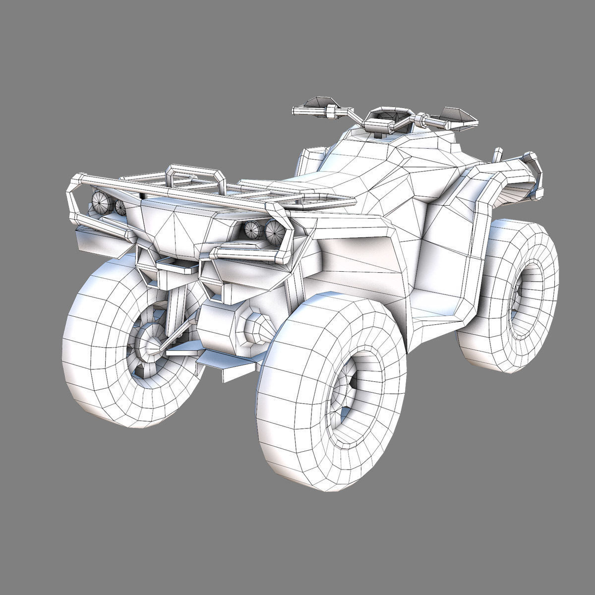 3D model ATV Four-Wheeler Vehicle Low-Poly VR / AR / low-poly | CGTrader