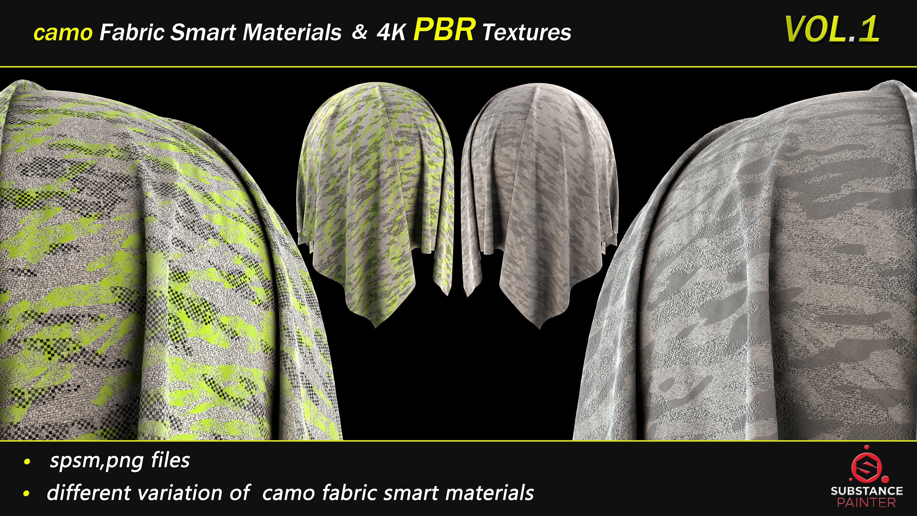 50 camo Fabric Smart Material Bundle and 4K PBR Texture Texture | CGTrader